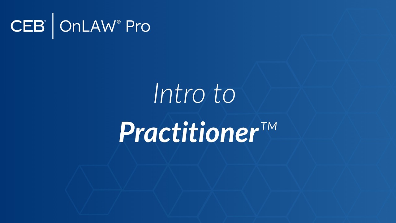CEB Practitioner Overview | OnLAW Pro