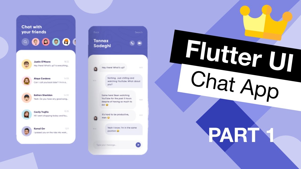 Flutter UI Chat Message App Tutorial | App from Scratch Part 1