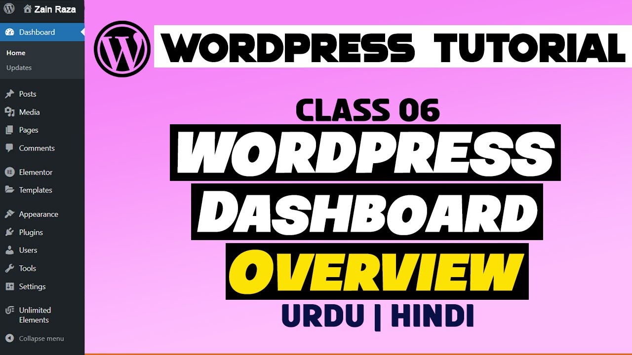 WordPress Dashboard Interface Complete Tutorial 2022 in Urdu|Hindi