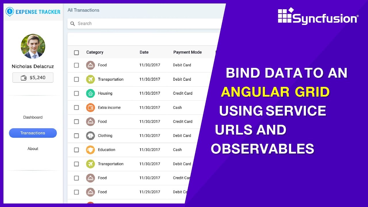 Bind Data to an Angular Grid Using Service URLs and Observables