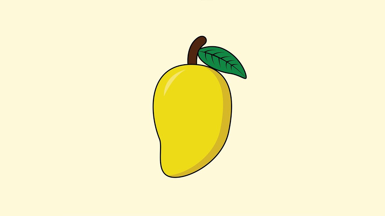 How to Draw Flat Vector mango Simple Illustration Vector Design | Adobe Illustrator cc