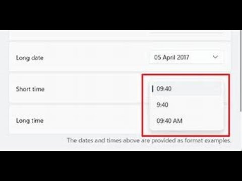 How to change time format in windows 11