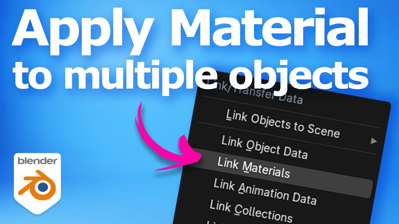Blender apply material to multiple objects using Link Materials
