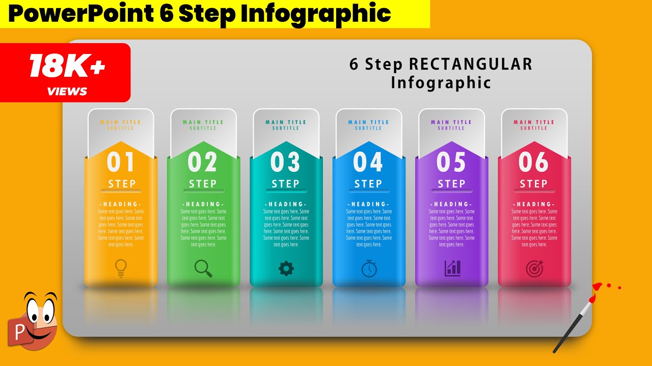 35.Powerpoint Slide Design | 6 Step Infographic Graphic Design | Free Template
