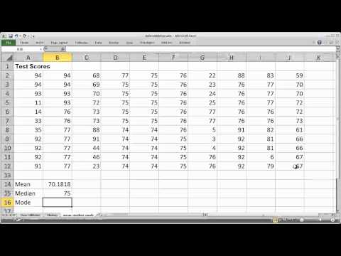 Using the Mean, Median and Mode Funcitons