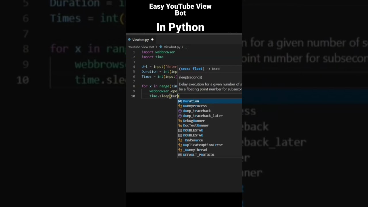 Simple YouTube View Bot in Python for beginners #coding #python #development