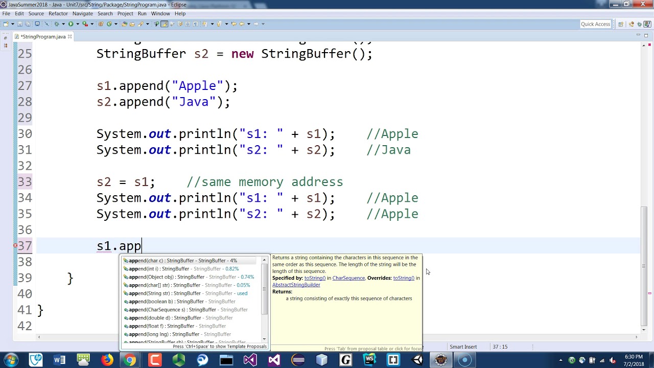 Java - Mutable StringBuffer and StringBuilder Classes Demo