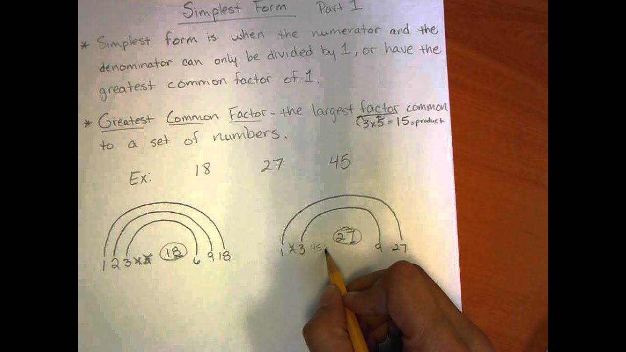 Simplest Form Part 1