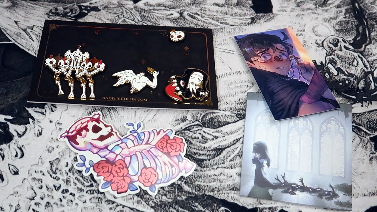 New Cryptic Enamel Pins! Angelic Coffin Art Shop Package Opening/Review
