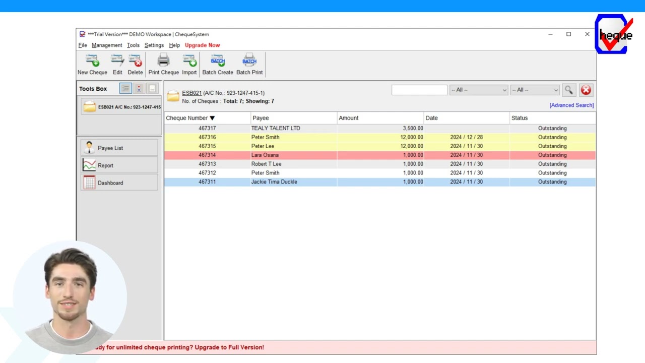 Getting Started with ChequeSystem: A Walkthrough of the User Interface