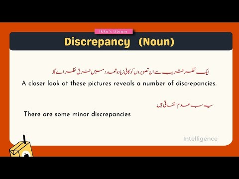 Discrepancy meaning in Urdu with sentence Examples