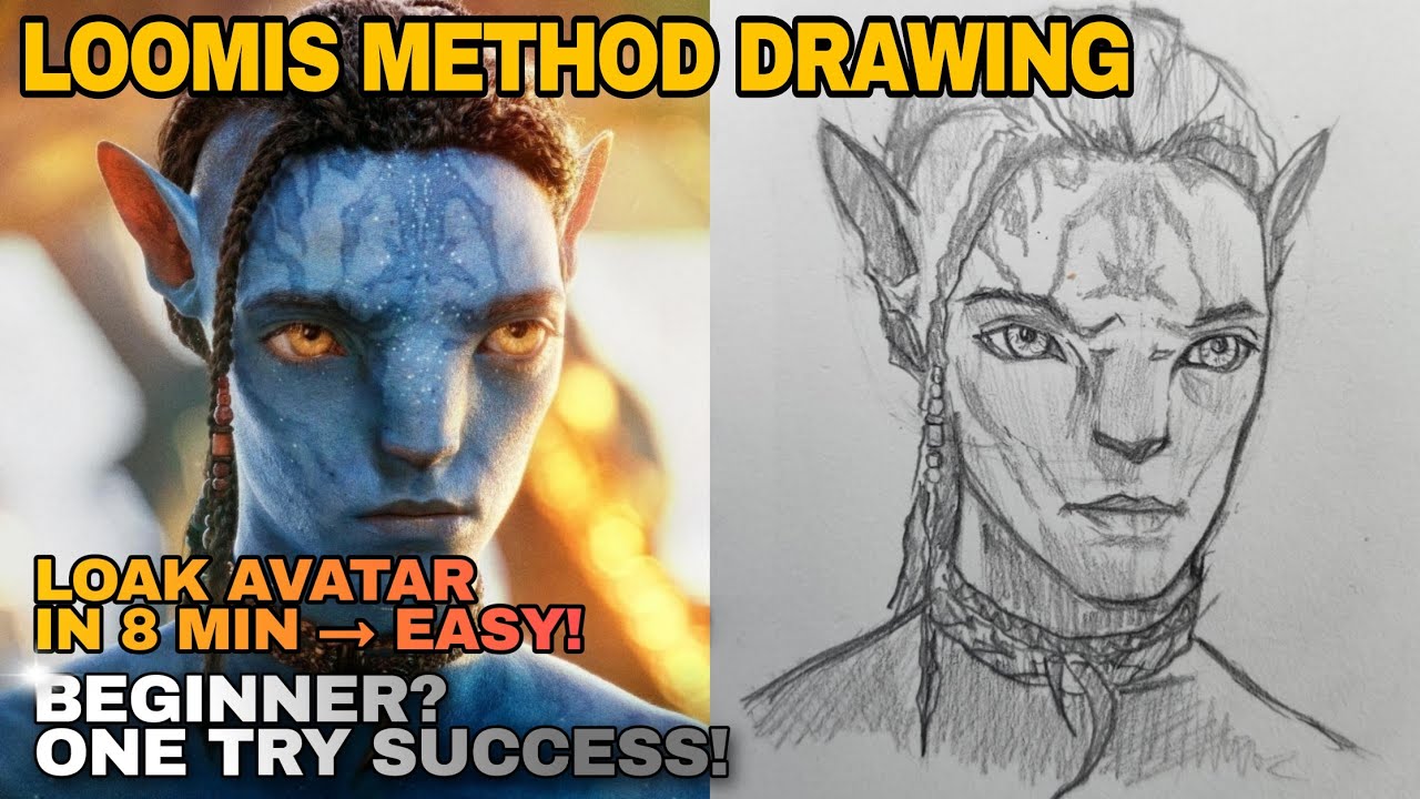 Drawing Lo'ak in Fire and Ash Style: 8 Minute Full Process - loomis method drawing