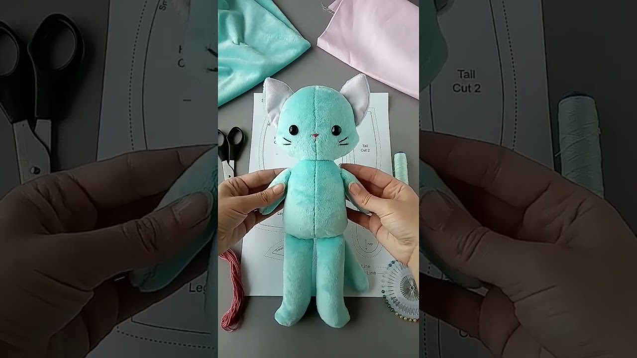 Plush Cat - Cute Sewing Project 🖤 #shorts