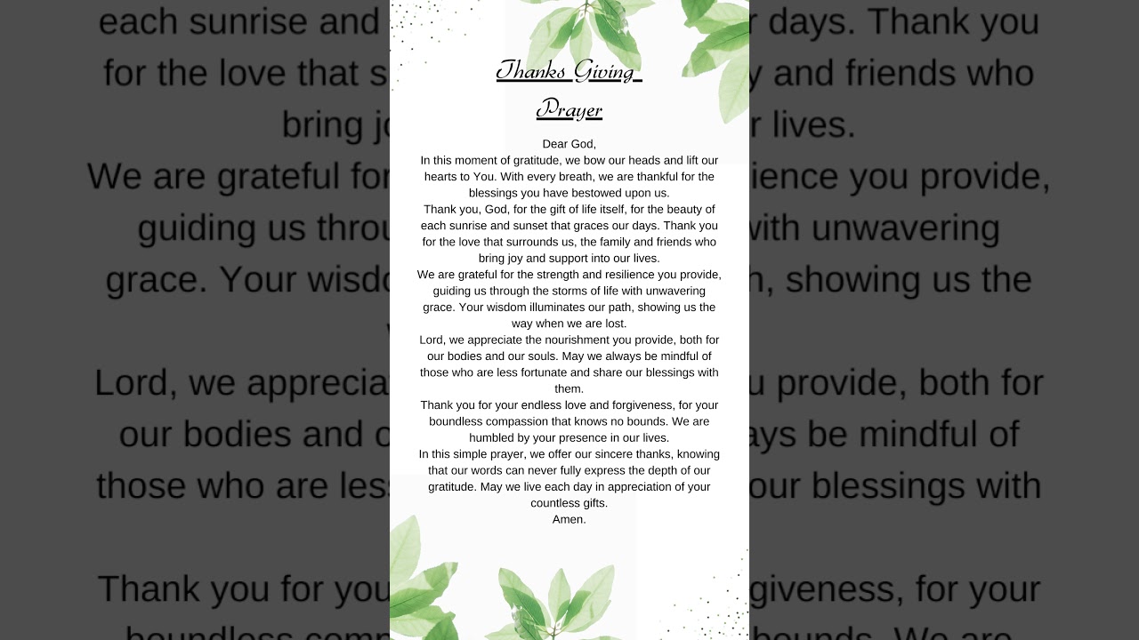 Thanks Giving Lord's Prayer❤ Gratitude Prayer🙏 Divine Prayers #thanksgivingprayer