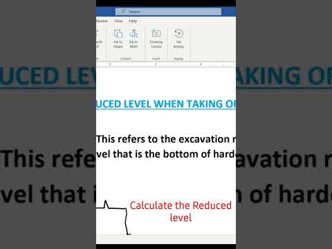 How to calculate Reduced level when excavating