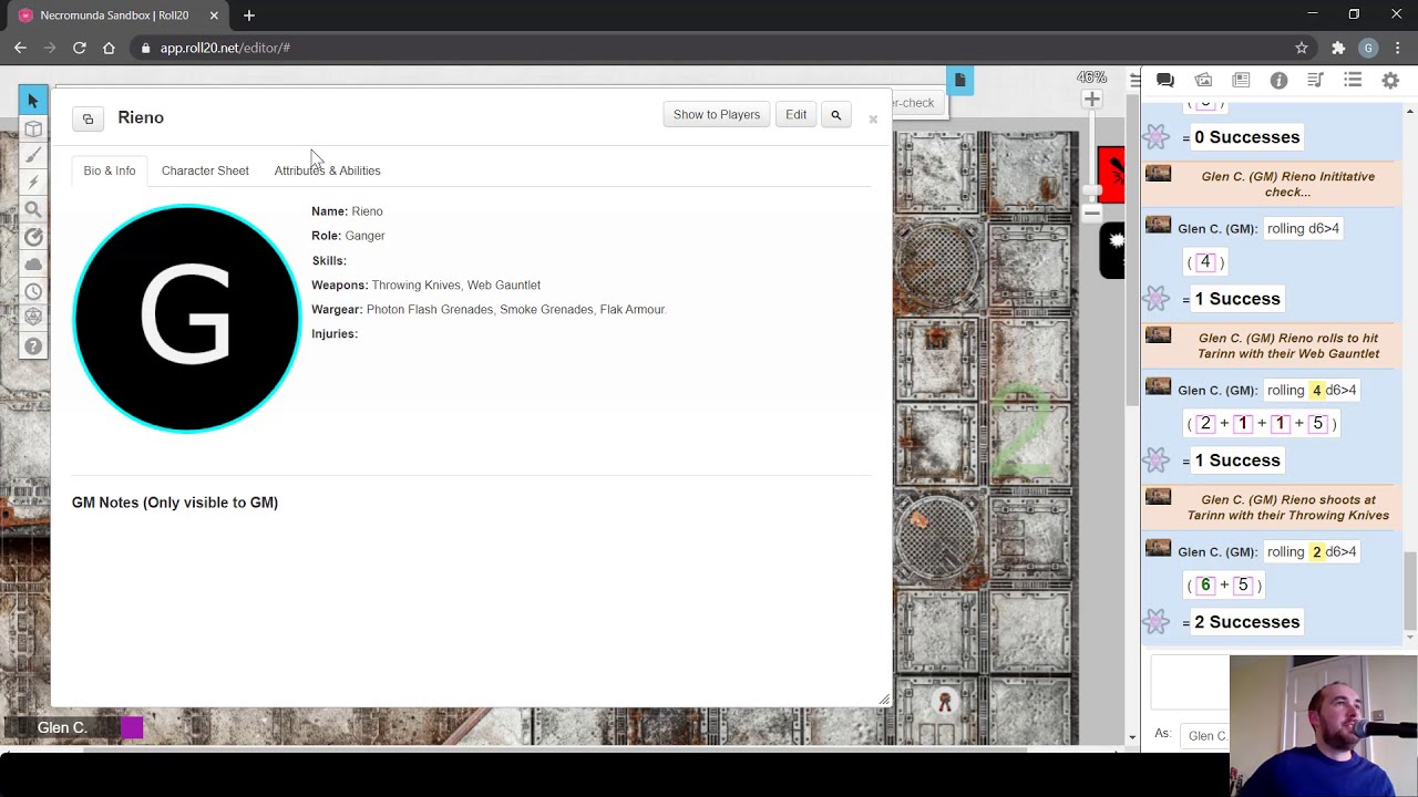 Online Necromunda 3: Setting up a Character Sheet in Roll20