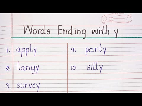 Words ending with y