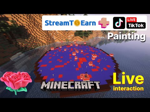 Minecraft game Painting for TikTok Live Stream. Streamer vs Viewer. Paint the blocks by StreamToEarn