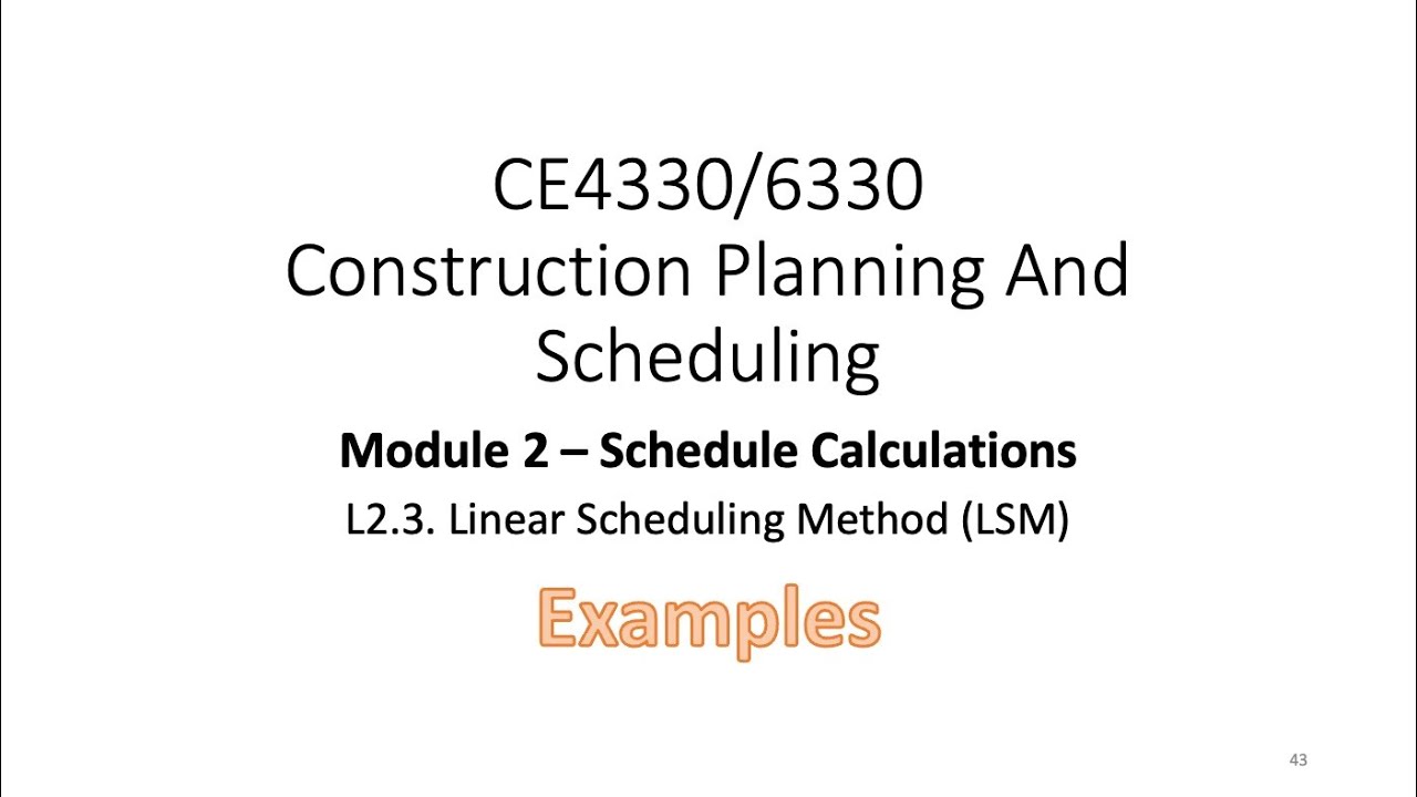 V2.3c - Linear Scheduling Examples