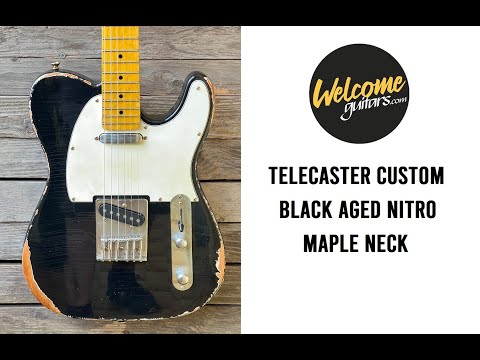 Telecaster Custom Black Nitro Relic Aged Maple Neck | Reverb