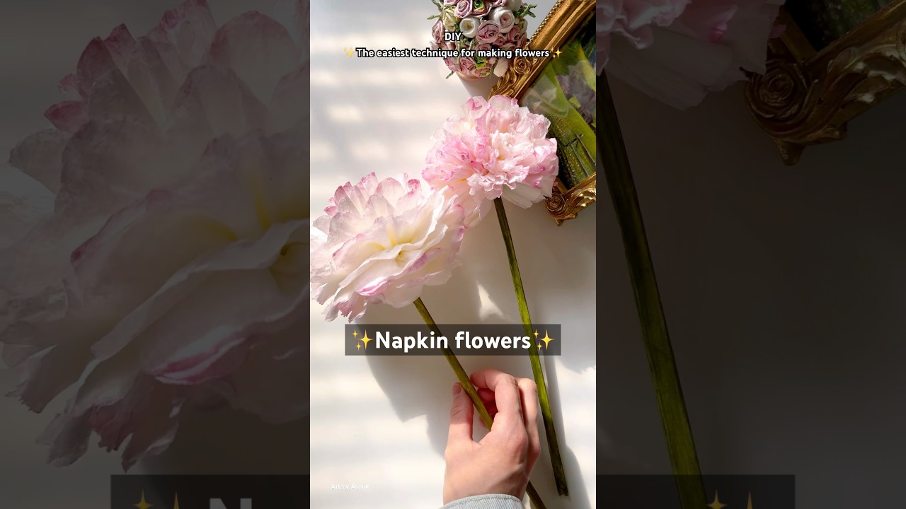 DIY The easiest technique for making flowers | How to make peony flower from paper towels