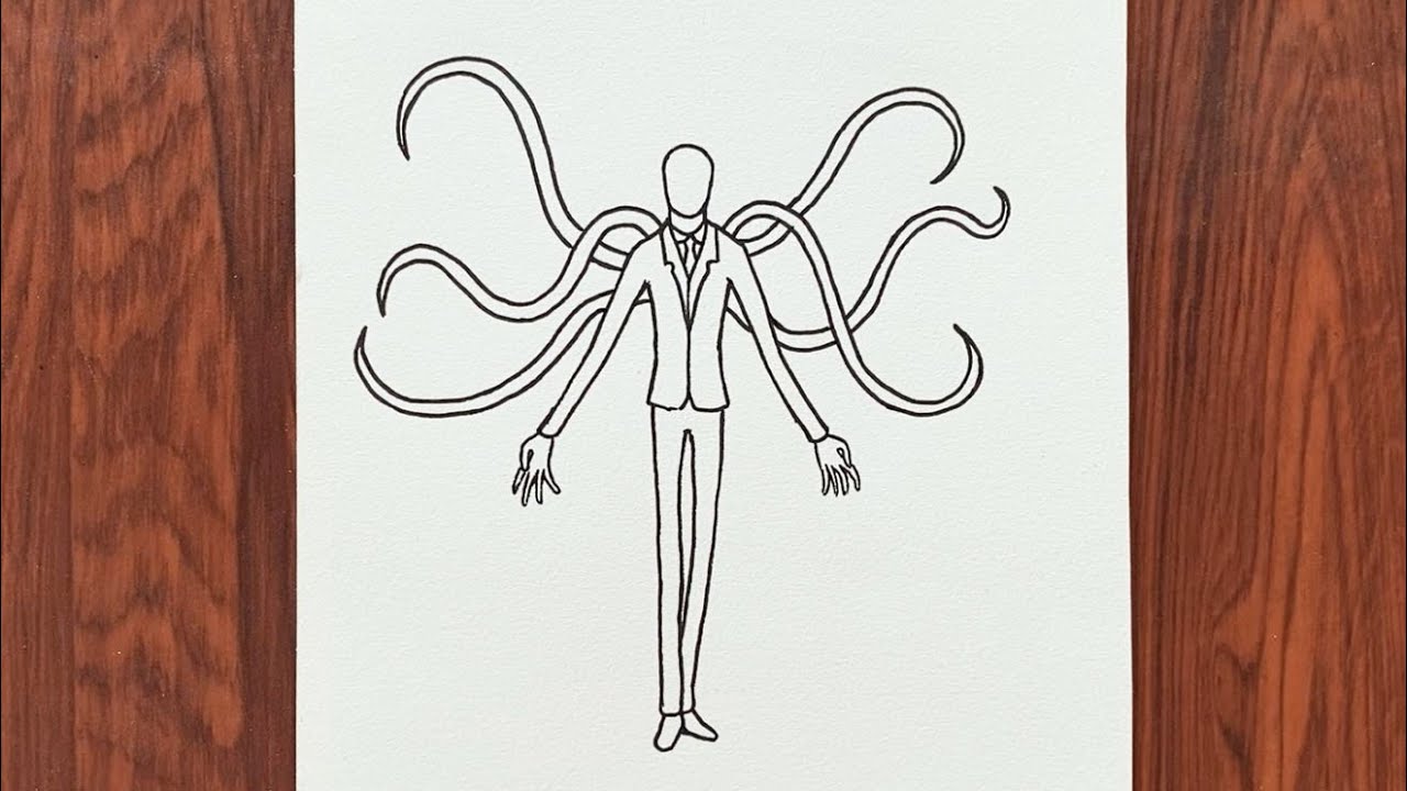 How to draw a Slender Man, Easy drawing for beginner