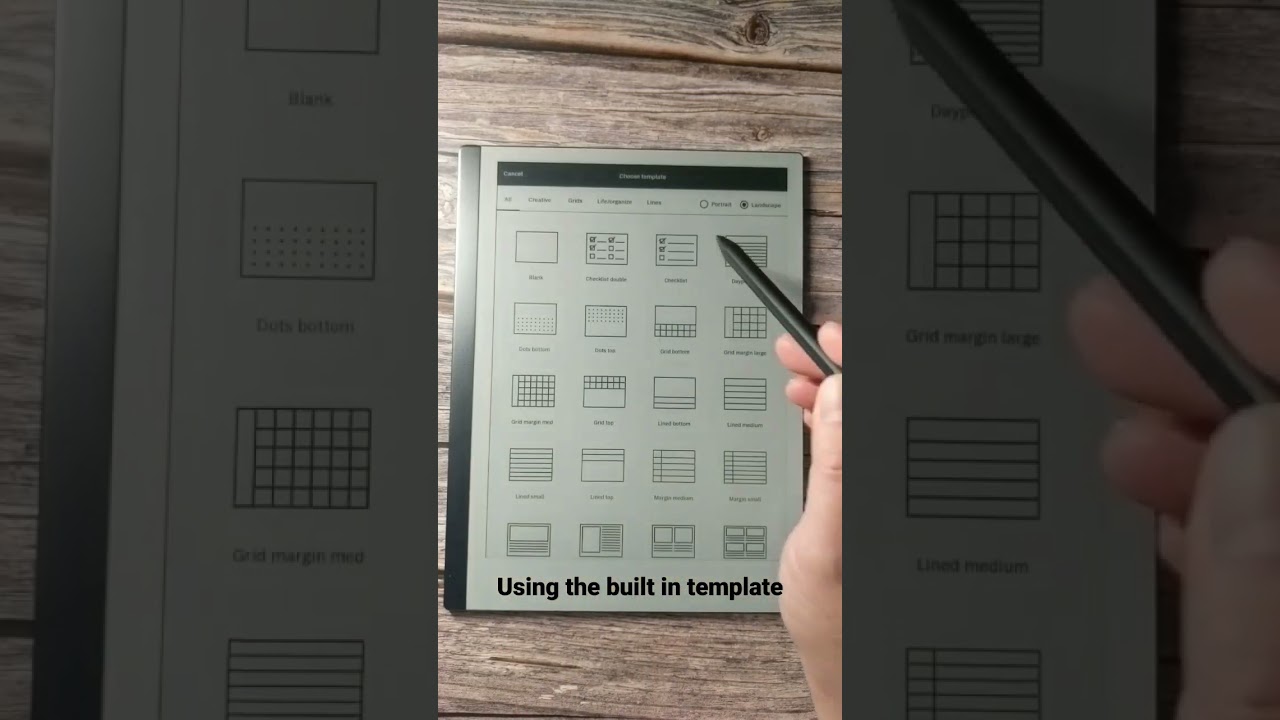Remarkable 2 Tip #5 - How to use the built-in template in Remarkable 2 #techreview #remarkable2