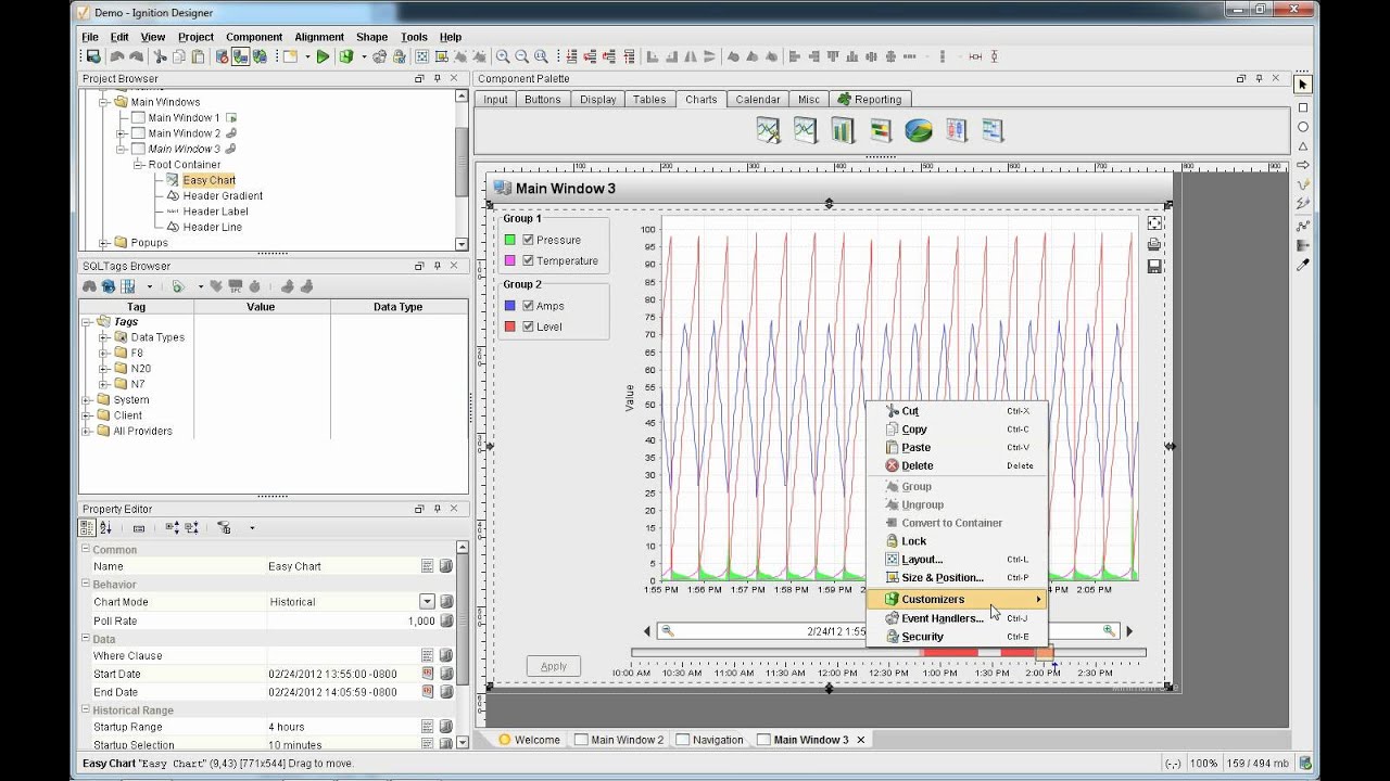 Ignition Designer: Chart Features