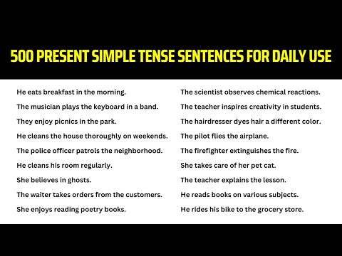 500 Present Simple Tense Sentences For Daily Use In English