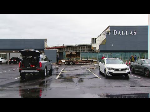 Dallas-area storm video: Irving car dealership damaged in Thursday's severe weather | Raw video