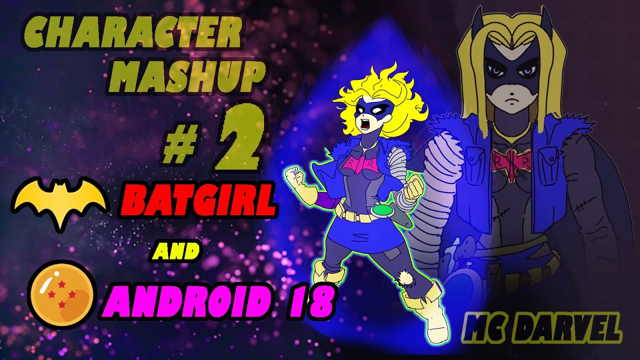 Batgirl (DC Comics) and Android 18 (DBZ) Character Mashup. Character Design and Drawing Time Lapse