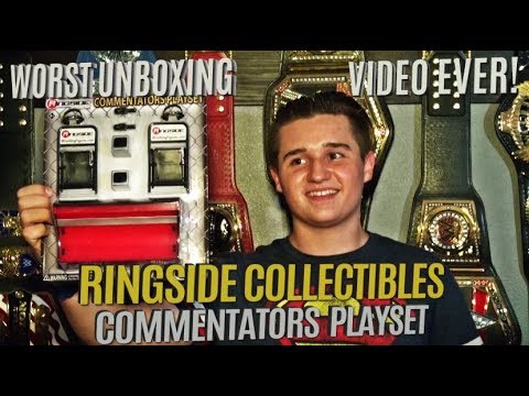 MY WORST UNBOXING VIDEO EVER!  RINGSIDE COLLECTIBLES COMMENTATORS PLAYSET