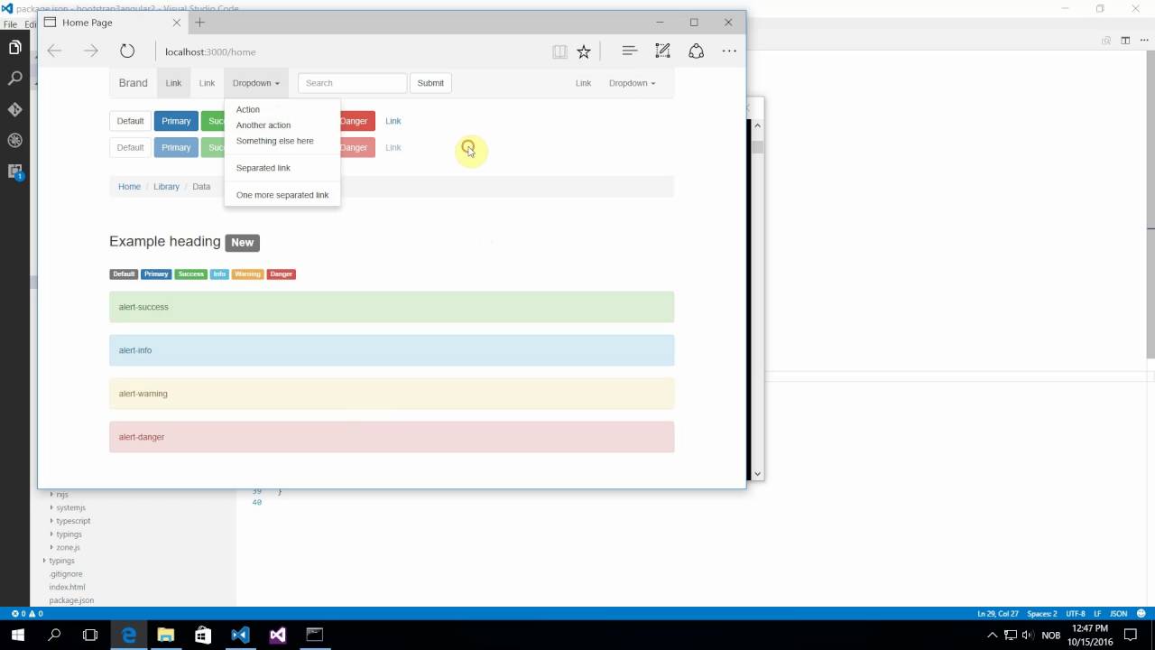 Customizing Bootstrap 3 in Angular 2