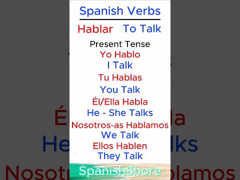 "Hablar" = To Talk, present tense, past tense, future tense, Spanish verbs