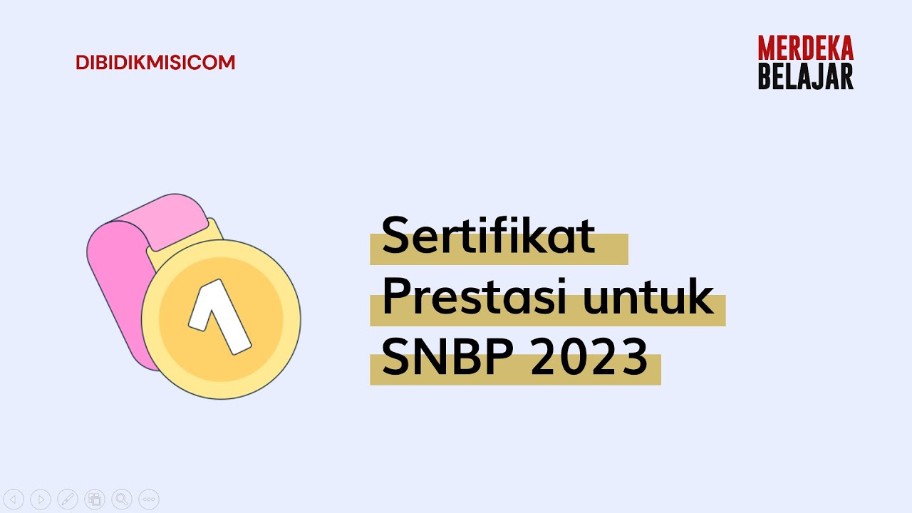 Sertifikat Prestasi untuk SNBP 2023