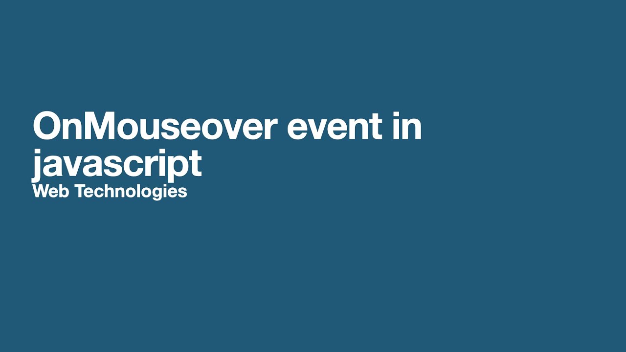 onmouseover event in javascript