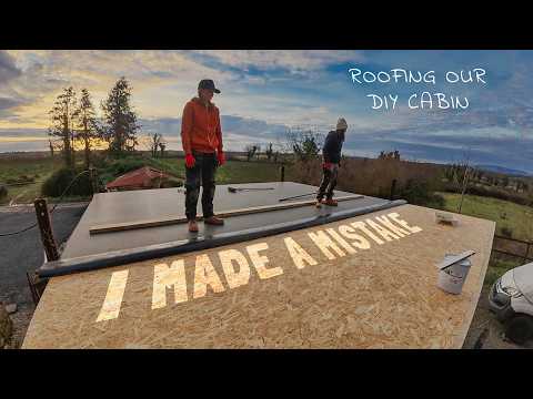 DIY timber cabin build - EPDM rubber roof.