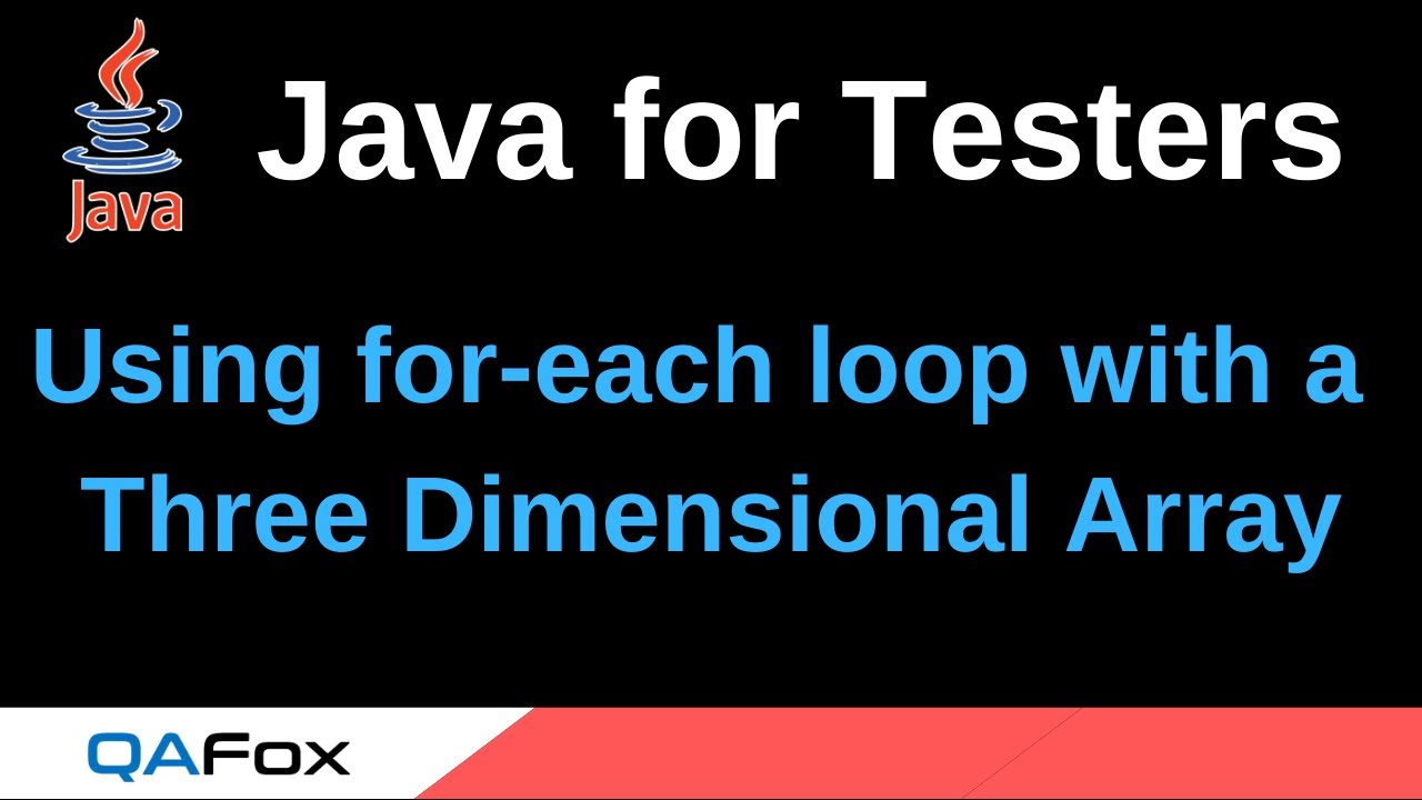 Java for Testers - Part 88 - Using for-each loop with a Three Dimensional Array