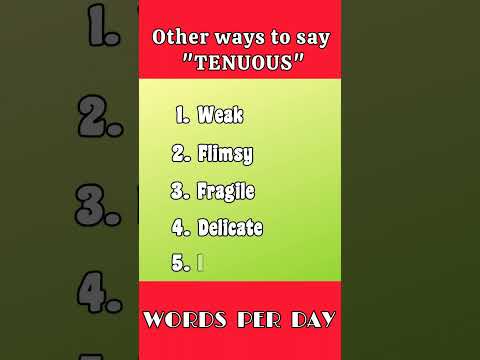 Another word for "TENUOUS" #englishlearners #englishlearning #youtubeshorts