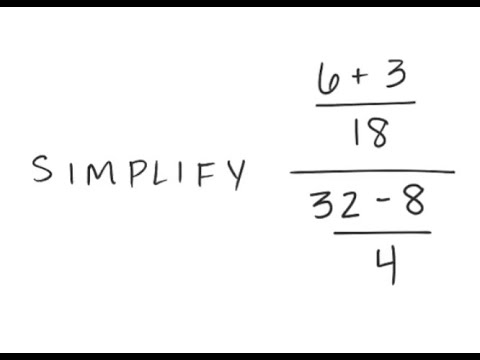 Fractions: Simplify ((6 + 3)/18) / ((32 - 8)/4)