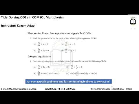 How to solve ODEs in COMSOL Multiphysics for mathematical models.