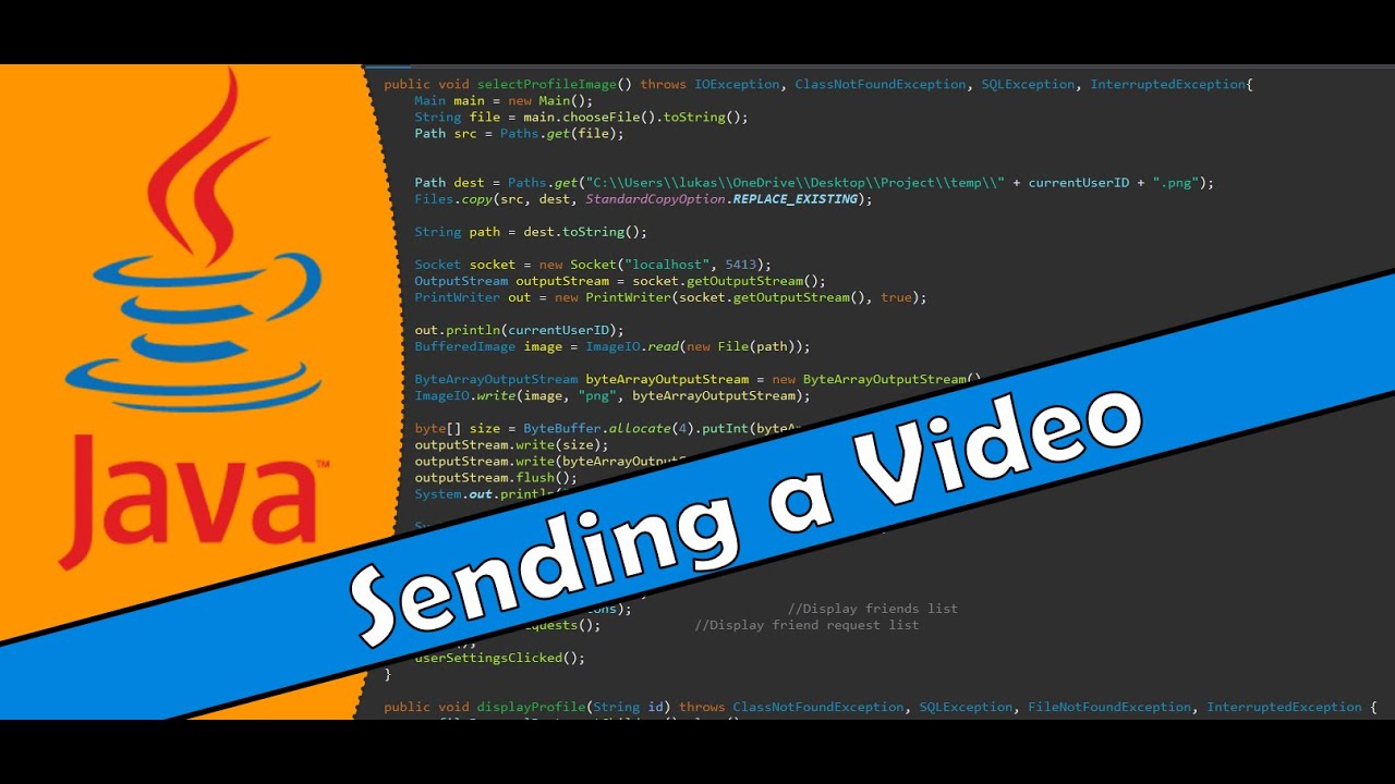 Java Tutorial 60 - Send a Video using Sockets