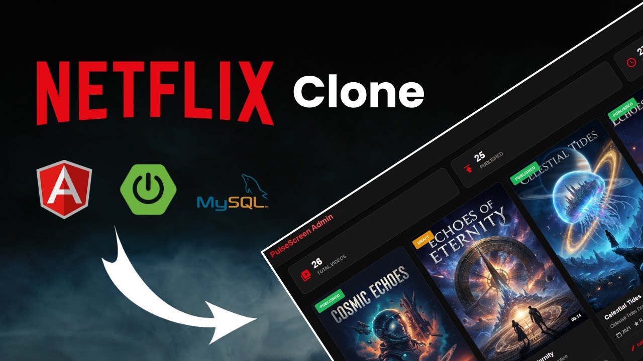 Netflix Clone — Spring Boot (Java) + Angular + MySQL | Quick Overview