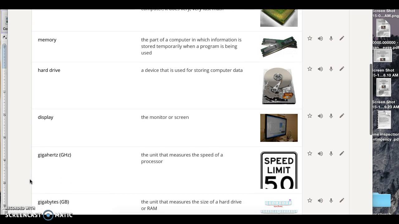 computer parts on quizlet