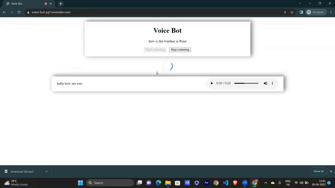 Intearctive Voicebot using Nodejs