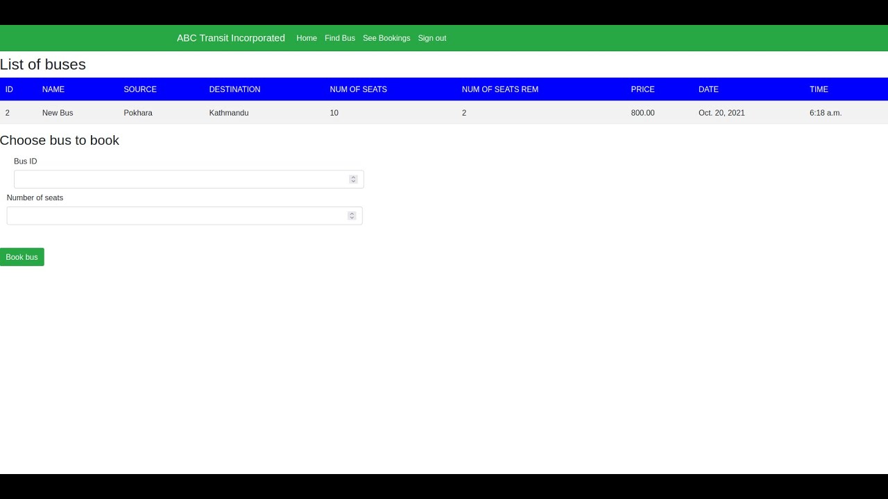 Bus Reservation System in Django with Source Code | Source Code & Projects
