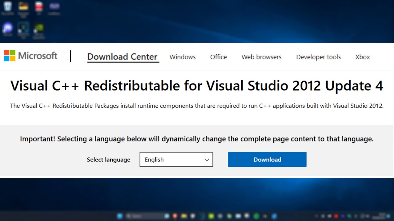 How To Download Microsoft Visual C++ 2012 Redistributable Package (32-64 bit)
