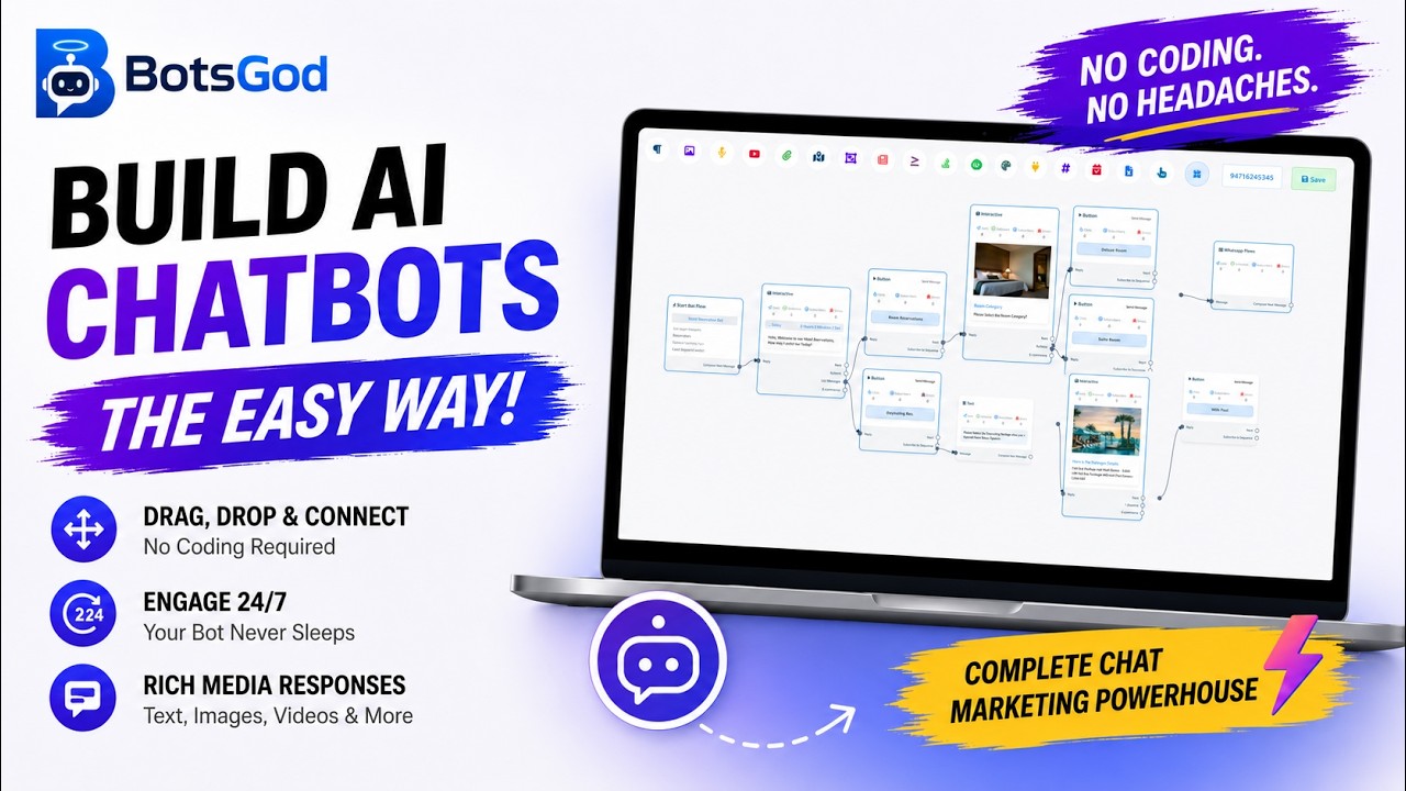 Build AI Chatbots Without Coding | BotsGod Drag & Drop Bot Builder