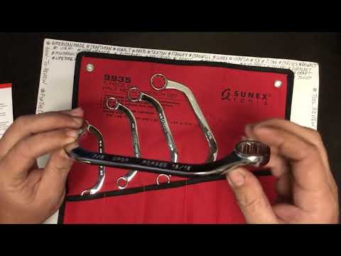 SUNEX TOOLS 5-Piece SAE HALF MOON 12 POINT Double Boxed End Wrench Set Model #9935