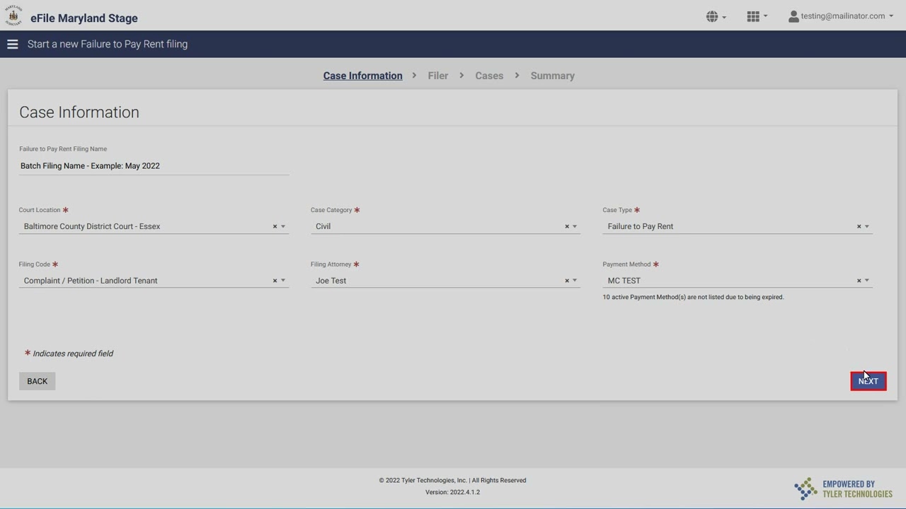 Maryland Batch Filing Failure to Pay Rent